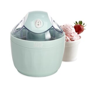 tasty mini ice cream maker, make ice cream, sorbet, frozen yogurt, gelato, desserts, quick results, single-serve, aqua