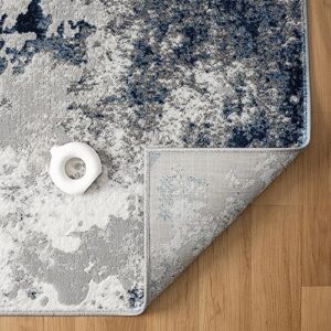 LUXE WEAVERS Modern Abstract High Low Texture Area Rug,Blue,5'X7'