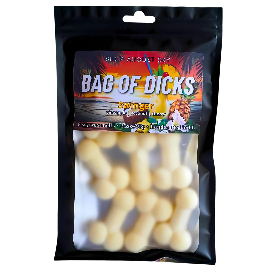 Bag of Dicks Soy Wax Melts - Swinger - Pina Colada Scented - Strong Throw - Gag Gifts - Shop August Sky