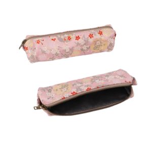 oyachic embroidery pencil case flower pencil pouch pen box pen holder organizer bag cosmetics makeup for office supplies,pink