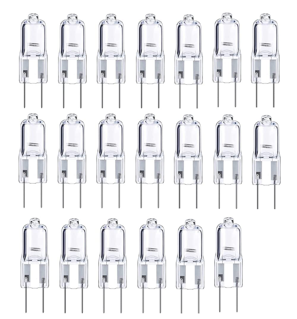 10x G6.35 12V 50-Watt T4 Halogen GY6.35 Base 12-Volt Clear Dimmable Bulbs for Ceiling Lights,Cabinet Lights,Table Light