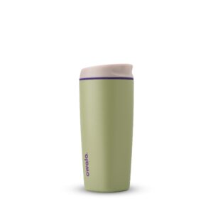 owala smoothsip insulated stainless steel coffee tumbler, reusable iced coffee cup, hot coffee travel mug, bpa free, 20 oz, green (hip cactus)