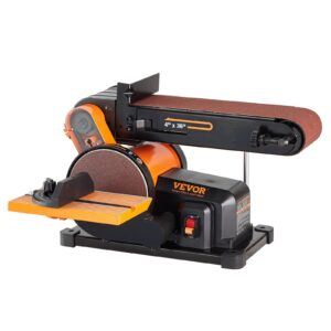 VEVOR Belt Sander, 6in. Disc Sander and 4x36 in. Belt Sander Combo with 4.3A Induction Motor, Powerful Woodworking Sander with Bench Mount and Cast Aluminum Work Table