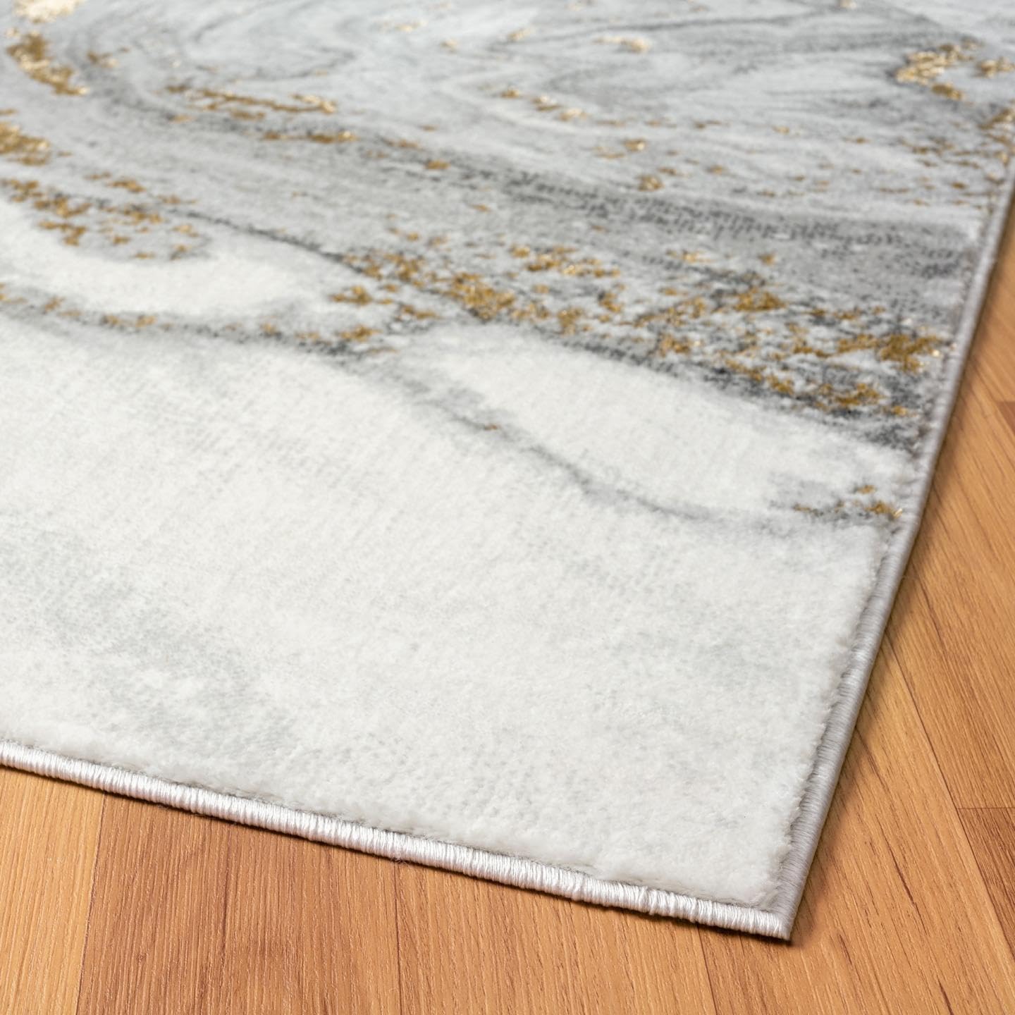 LUXE WEAVERS Marble Effect Abstract Gray 5x7 Area Rug