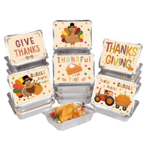 36-pack premium thanksgiving leftover containers with lids - durable & leak-proof, 6.1"w x 8.2"l x 1.8"h,thanksgiving aluminum foil containers perfect for fall party leftovers & to-go meals