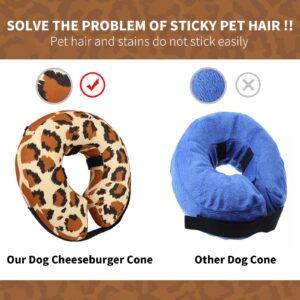 Protective Inflatable Dog Recovery Cone Collar for Small Medium Large Dog, Donut Leopard Cone Alternative After Surgery for Dogs Cats (Leopard-S)