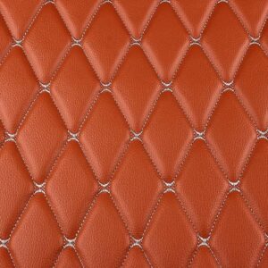 lanoba diamond faux leather vinyl quilted foam fabric with 1/4" thick foam backing for upholstery car headliner headboards furniture diy projects,60" x 39.37" (brown)