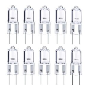 10x G6.35 12V 50-Watt T4 Halogen GY6.35 Base 12-Volt Clear Dimmable Bulbs for Ceiling Lights,Cabinet Lights,Table Light