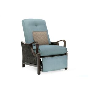 Hanover Ventura Outdoor Patio Recliner with Protective Covers Oversized Wicker Chair Cover