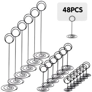 48pcs table number holders 3 sizes black place card holder table card stand wire picture holder table card holder standing table sign holder for centerpieces restaurant wedding anniversary party