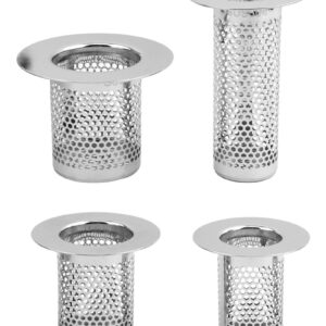 4 Pack Hair Catcher Shower Drain Strainer, Stainless Steel Floor Drain Strainer, Sink Tub Drain Stopper for Bathroom Washbasin Bathtub Drain(Silver)