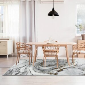 LUXE WEAVERS Marble Effect Abstract Gray 5x7 Area Rug