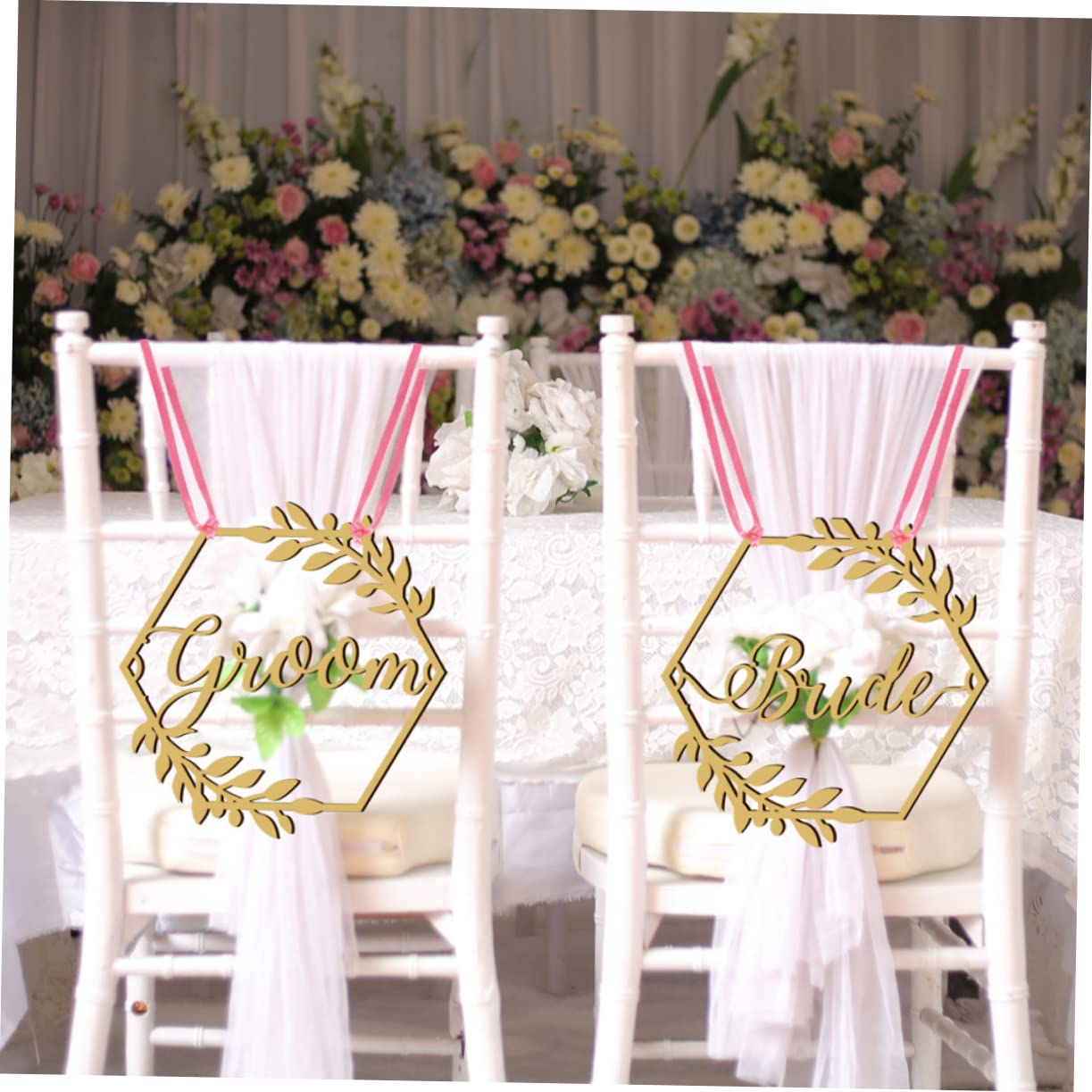 GOOHOCHY 1 Set wedding chair sign mr and mrs wooden signs groom to be wedding aisle groom bride door hanger wedding wood plaque wedding chair decorations bridegroom rural the banner