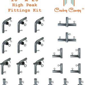 10' x 20' High Peak Canopy Fittings, DIY RV & Boat Carport, 1" EMT Metal Frame Parts