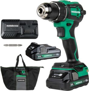 metabo hpt 18v multivolt™ cordless driver drill kit | 620 in-lbs of torque | compact | reactive force control | 22 + 1 clutch settings | led light | belt hook | lifetime tool warranty | ds18dex