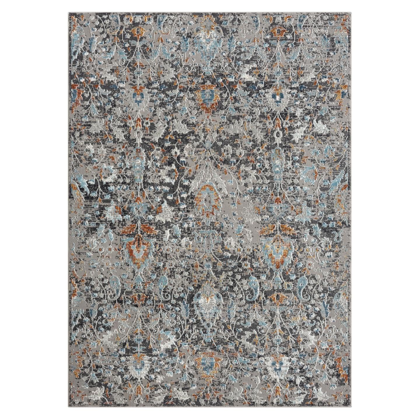 LUXE WEAVERS Vintage Floral Gray Area Rug 8x10 Area Rug