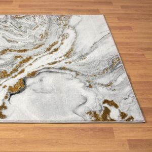 LUXE WEAVERS Marble Effect Abstract Gray 5x7 Area Rug