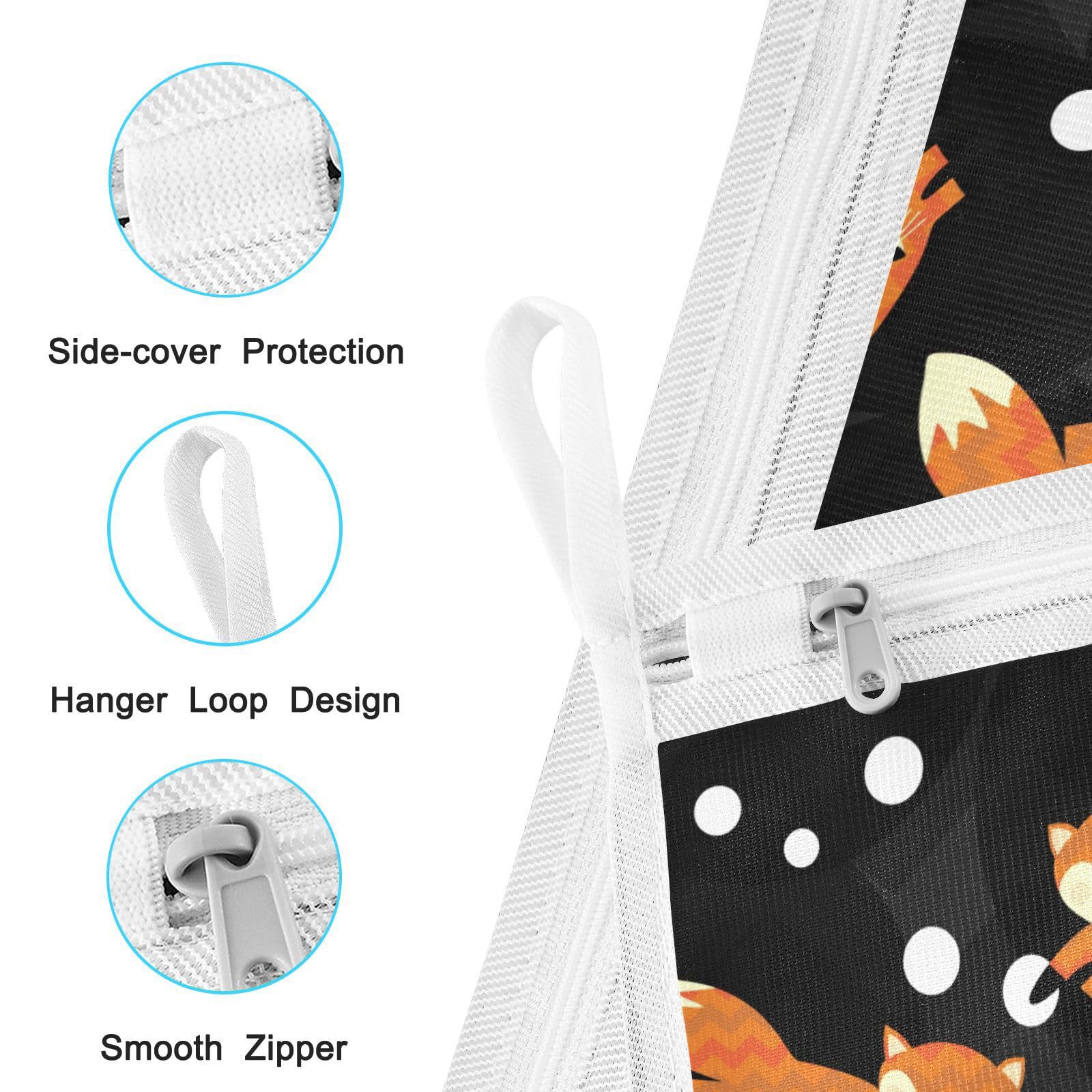 Cute Forest Foxes Mouse Laundry Bags Mesh Wash Bags Set of 2 Delicates Bag for Washing Machine Mesh Laundry Bag for Underweaer Blouse Lingerie Travel College Dorm Organizer