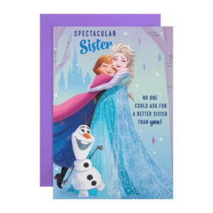 hallmark birthday card for sister - disney frozen design with activity