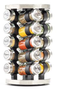 orii 20 jar stainless steel rotating spice rack