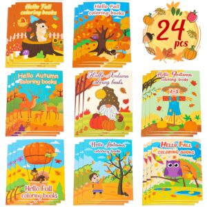 90shine 24pcs fall coloring books for kids, thanksgiving party favors in bulk goodie bag stuffers ages 2-4 3-5 4-8