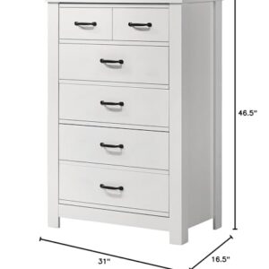 LILOLA LIVING Cassini White 5-Drawer Chest