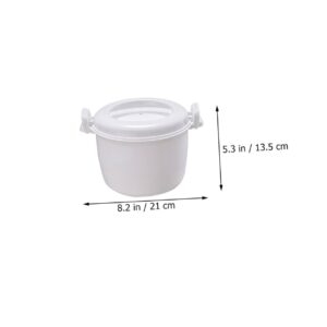 RORPOIR 2pcs Thermal Rice Cooker Travel Rice Cooker Portable Cooker Asian Vegetables Rice Cooker Cup Pasta Cooker Microwaveable Rice Cooker Steaming Basket Plastic White Rice Making Tool