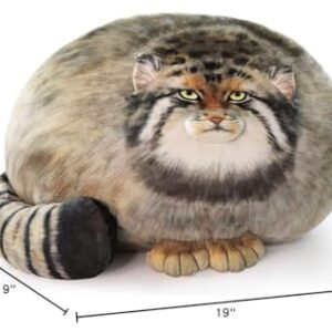 Chubby Steppe Cat Pillow,18'' Pallas Cat Plush Pillow, Cute Steppe Cat Stuffed Animals Soft Plushies, Kitten Plush Throw Pillow Doll Big Plush Toys Gift for Girls Boys Girlfriend