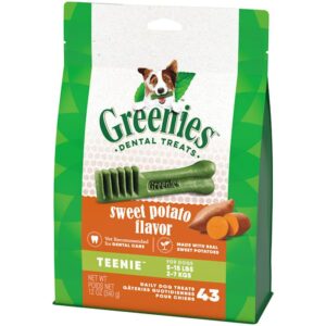 Greenies Teenie Natural Sweet Potato Flavor Dental Dog Treats, 12 oz., Count of 43