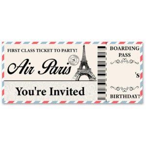 vahatan paris birthday party invitations 20 pack air paris ticket invitations with envelopes invites cards for birthday party