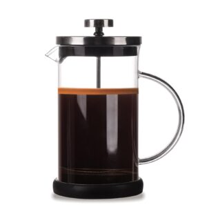 datefun piston cafetiere - 5 cups - 600 ml cafetiere, french coffee jug for filter, espresso and tea machine with triple filters, dishwasher safe (black)