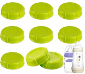 (9-pcs) travel bottle caps compatible with lansinoh mam bottles, storage lids replacement