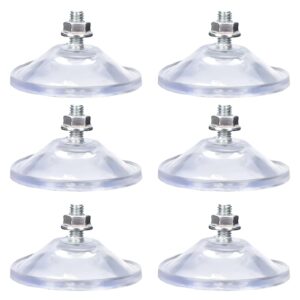 xjkj 6-piece large suction cup set of rsuction cup screw thickened suction cups, transparent pvc suction cups, with m6 x 19 nut screws, super strong adhesive glass suction cup bracket (m6)