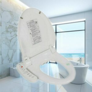 cncest electronic bidet toilet seat, electric intelligent toilet seat automatic deodorization long heated toilet seat, 110v with double nozzle ipx4 waterproof electric bidet