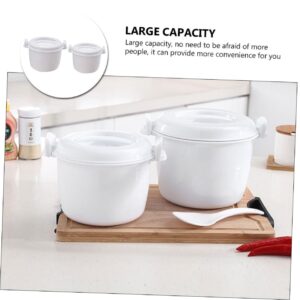 RORPOIR 2pcs Thermal Rice Cooker Travel Rice Cooker Portable Cooker Asian Vegetables Rice Cooker Cup Pasta Cooker Microwaveable Rice Cooker Steaming Basket Plastic White Rice Making Tool