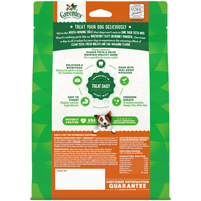 Greenies Teenie Natural Sweet Potato Flavor Dental Dog Treats, 12 oz., Count of 43