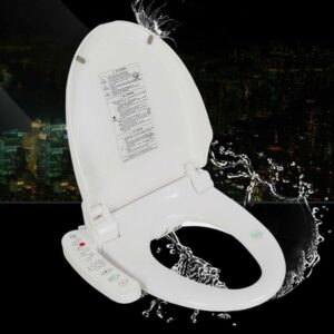 CNCEST Electronic Bidet Toilet Seat, Electric Intelligent Toilet Seat Automatic Deodorization Long Heated Toilet Seat, 110v With Double Nozzle Ipx4 Waterproof Electric Bidet