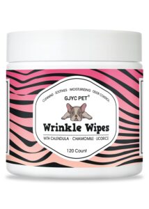 natural wrinkle wipes for dogs, 120 count, hypoallergenic dog wipes, wrinkle wipes french bulldog, cleaning & deodorizing, dog wipes for grooming faces, paws & butts