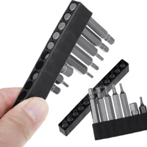 Kigley 20 Pcs 12 Holes Hex Shank Bit Holder Screwdriver Head Storage Case Drill Bit Organizer Plastic Drill Bit Case Drill Bit Storage Fit for 1/4 Inch Hex Shank (Black)