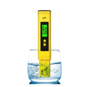 ph meter for water digital ph meter-high accuracy pocket size ph tester pen 0.01 with 0-14 ph tester for household drinking water hydroponics swimming pool aquarium spa(yellow)