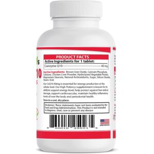 Coenzyme Q10 High Potency COQ10-40mg UBIQUINOL for Dogs (120 Tabs) Made in U.S.A. CoQ10 for Dogs