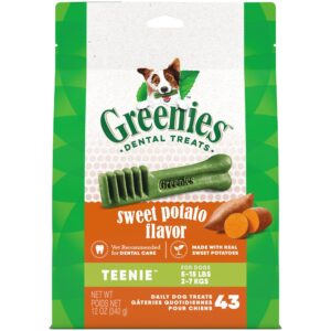 greenies teenie natural sweet potato flavor dental dog treats, 12 oz., count of 43