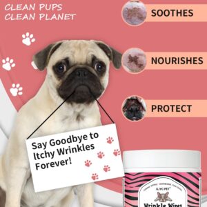 Natural Wrinkle Wipes for Dogs, 120 Count, Hypoallergenic Dog Wipes, Wrinkle Wipes French Bulldog, Cleaning & Deodorizing, Dog Wipes for Grooming Faces, Paws & Butts