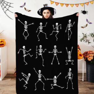 JOOCAR Halloween Skull Skeleton Throw Blanket: Luxury Soft Warm Funny Dance Halloween Dancing Cartoon Fun Joints Party Vintage Throw Blankets for Girls Boys for Sofa Couch Bed Chair 40" x 50"