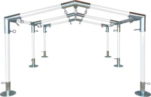 carport kit, 20' x 20' low peak canopy fittings, diy metal carport frame parts, 1-1/2" emt fittings