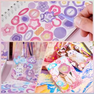 2500PCS Scrapbook Stickers 50 Sheets Kpop Photocard Stickers Book Glitter Self Adhesive Deco Stickers Butterfly Stars Heart Ribbons Deco Stickers Book for Kids Girls Boys Aesthetic Craft Decorate