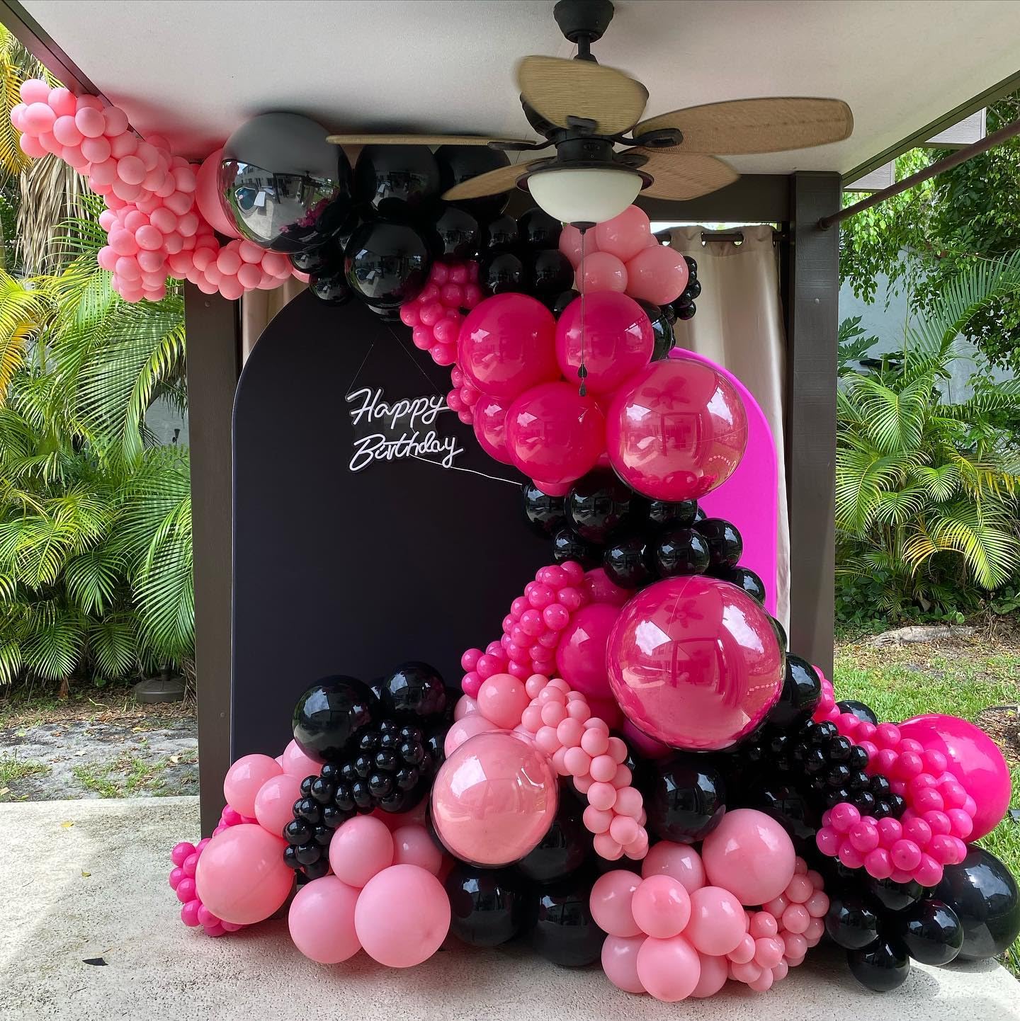 Enanal Pink and Black Balloon Garland Arch Kit, 153pcs Black Magenta Baby Pink and Chrome Pink Balloons for Girls Birthday Decoration Sweet 16 Party Supplies Bridal Shower Graduation Decor (Pink)