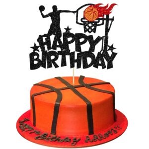 1pc basketball happy birthday cake topper glitter basketball sports theme birthday cake pick for basketball theme baby shower birthday party cake decorations supplies