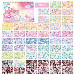 2500pcs scrapbook stickers 50 sheets kpop photocard stickers book glitter self adhesive deco stickers butterfly stars heart ribbons deco stickers book for kids girls boys aesthetic craft decorate