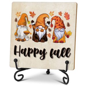 thanksgiving gifts for women men, country happy fall gnome home office desk decor, autumn desk sign for home bedroom living room office garden - c42